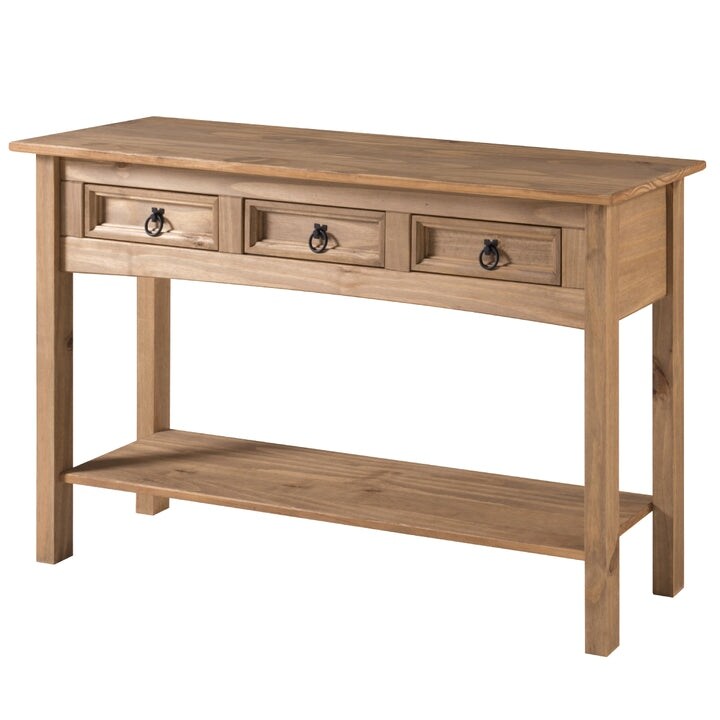Wood Hall Table Console 3 Drawers Corona Furniture Dash N A